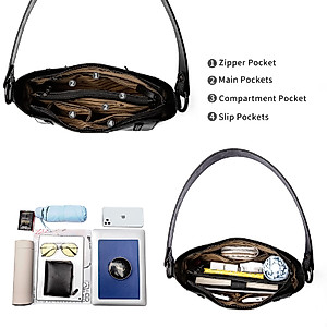 Montana West Genuine Leather Purses For Women Large Purse and Handbags Tote bag with Holster MWL-G002BR