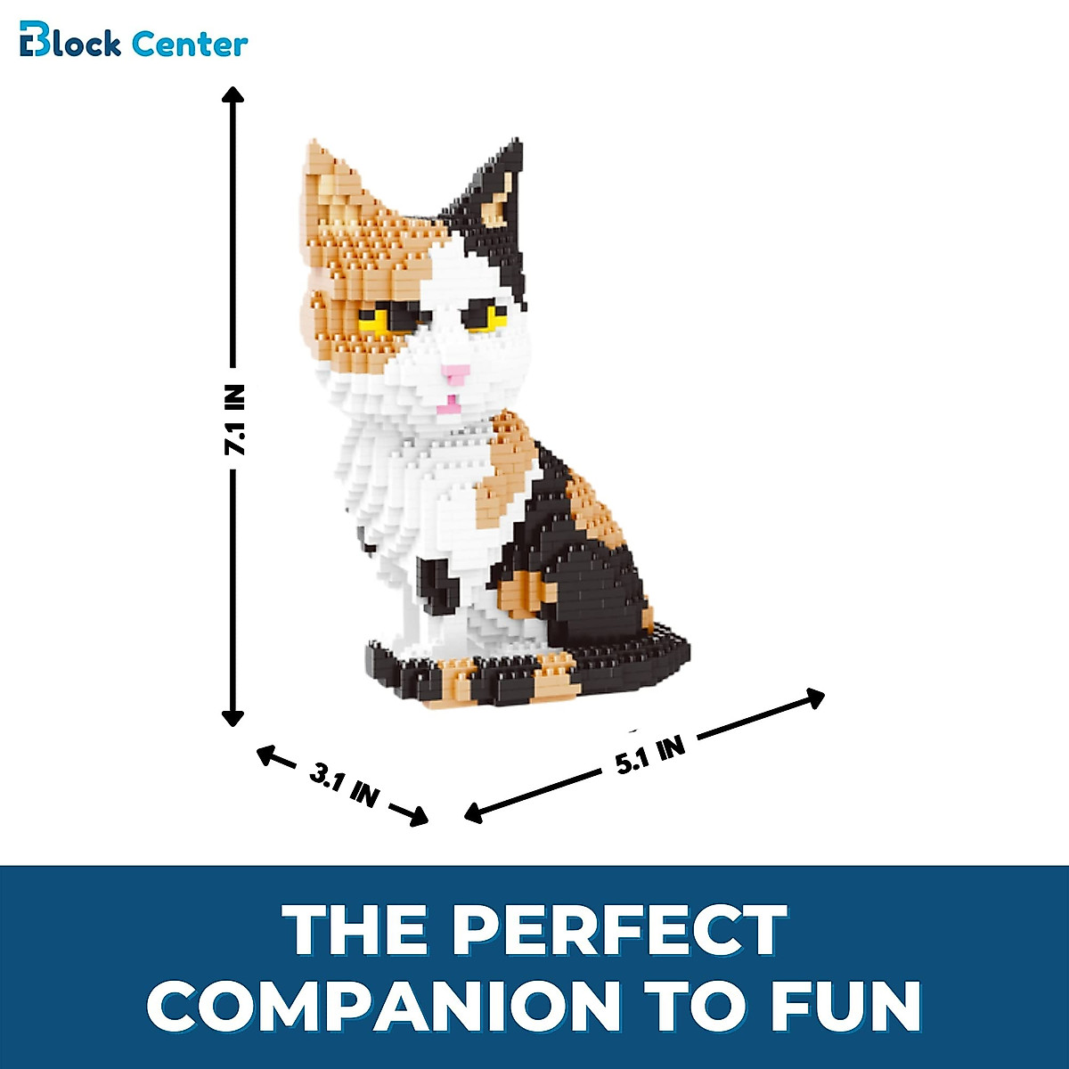 BLOCK CENTER Dachshund Dog 2024 Edition 3D Puzzle 2100 Pieces Building Blocks Set - Mini Block Gift Kit for Kids and Adults (Calico)