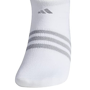 adidas Women's Superlite No Show Socks (6-Pair), White/Clear Onix Grey/Black, Medium