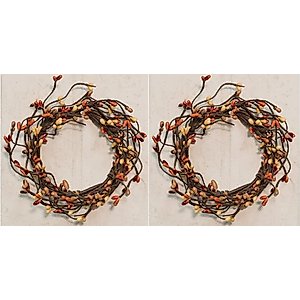 Fall Halloween Pip Candle Ring | 2 Pc | 3.5 inch Center | Pumpkin Spice