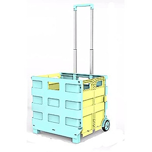 YLYAJY Grocery Utility Shopping Cart, Easily Collapsible and Foldable to Save Space and Heavy Duty, Light Weight Trolley with Rolling Swivel Wheels (Color : D)