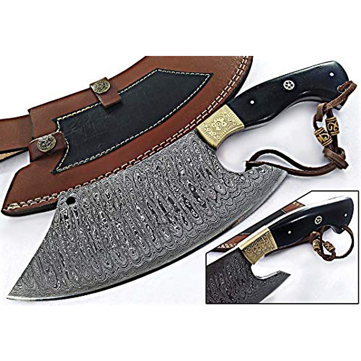 Damascus steel blade vegetable and meat cleaver Chopper chef's kitchen knife .SM105