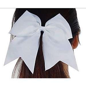 Glitter Cheer Bows - Cheerleading Softball Gifts for Girls and Women Team Bow with Ponytail Holder Complete your Cheerleader Outfit Uniform Strong Hair Ties Bands Elastics by Kenz Laurenz (1) (Green)