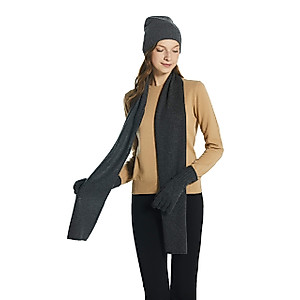 EURKEA 100% Cashmere Winter Scarf in Solid Colors with Gift Box for Women, Warm & Soft & Lightweight, Gift Ready