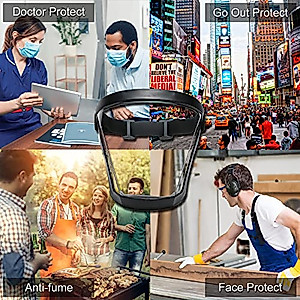 Verfimaci Unisex Super Protective Anti-Fog Face Shield with Detachable Flter, Hd Transparent Full Face shield,Reusable Eye, Nose, Mouth Protection (Black)