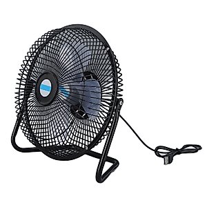 Solar Panel Powered Fan Portable USB Metal Mesh 10W Camping Solar Panel Fan for Pet House Chicken Coop