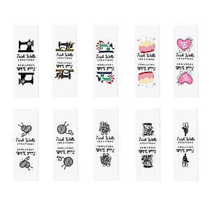 Personalized Fabric Label Tags, Custom Cotton Sewing Label Sew On for Branding, Crafts, Clothing, Knitting, Crocheting, Handmade 50 100 120 150 200 pcs