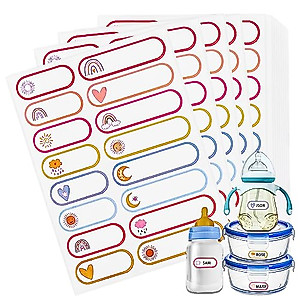 320PCS Sticker Name Tags Baby Bottle Waterproof Labels Adhesive Name Tags Name Sticker Name Tag Labels Stickers for School Organization Food Containers Personalized Cute Name Stickers