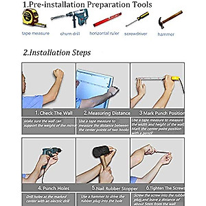 Cangfort 28"x 20" Bathroom Mirror Horizontal/Vertical Anti-Fog Wall Mounted Makeup Mirror with LED Light Over Vanity