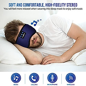 MUSICOZY Sleep Headphones Bluetooth Sports Headband, Wireless Music Sleeping Headphones Sleep Eye Mask Earbuds IPX6 Waterproof for Side Sleepers Workout Running Insomnia Travel Yoga Office, Pack of 2