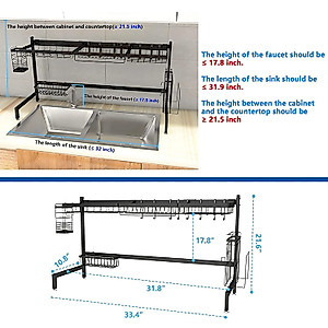 Shop Again Over The Sink Dish Drying Rack Black Large Dish Rack Drainer for Kitchen Storage Stainless Steel