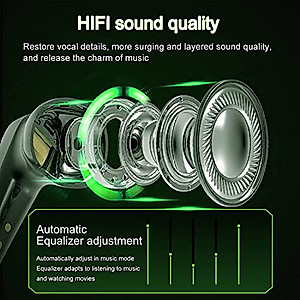 G11 Wireless Earbuds Bluetooth Headphones 5.2 Earphones, IPX7 Waterproof Bluetooth Earbuds with 30H Playtime, Stereo in-Ear Sports Headset with Charging Case, Mic, Touch Control for Running/Workout