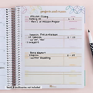7" x 9" Snap-in Dashboard for Projects & Exams. Two-Sided Wet Erase Surface. Gold Metallic Accents. Fits Spiral Notebooks 7" x 9" or Larger by Erin Condren.
