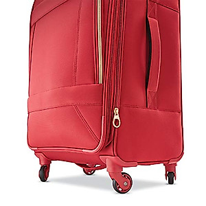 American Tourister Belle Voyage Softside Luggage with Spinner Wheels, red, Checked-Medium 25-Inch
