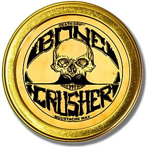 Mustache Wax Extra Strong Hold | 1oz Bone Crusher Moustache & Beard Wax Tin | Grooming For Men | Perfect For Dali Curly English Handlebar Mustaches By Death Grip | Heat Source Required