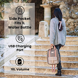 Nordace Eclat Smart Travel Backpack for Men & Women with USB Charging Port, Water Resistant - Light & Durable Laptop Backpack for Everyday, Hiking, Work - 15.6 Inch (Grey)