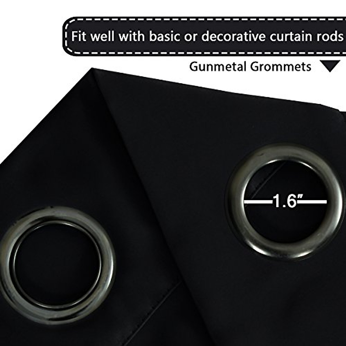 H.VERSAILTEX Blackout Patio Curtains 100 x 96 Inches for Sliding Door Extral Wide Blackout Curtain Panels Thermal Insulated Room Divider - Grommet Top, 8' Tall by 8.5' Wide - Jet Black