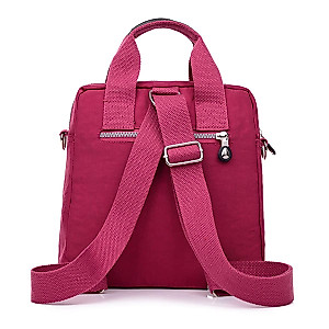 Women's backpack Nylon bag shoulder messenger bag portable ladies backpack multifunctional female handbag (Navy blue)