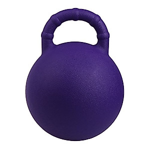 Injoyo 28cm Equine Sports Rubber Jolly Ball Scented Horse Play Toy with Handle - Purple