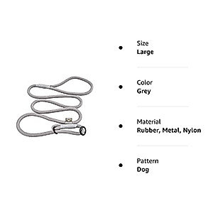 Cesar Millan Slip Lead Leash™ - Slip Collar Training Lead Gives You Greater Control and The Ability to Make Quick and Gentle Corrections (Large, Grey)