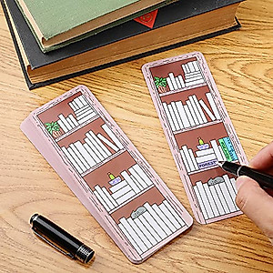 50 Pieces Book Tracker Bookmark Bookshelf Design Bookmark Double-Sided Reading Page Markers for Christmas Party Reader Writer Kids Student Book Lover Supplies
