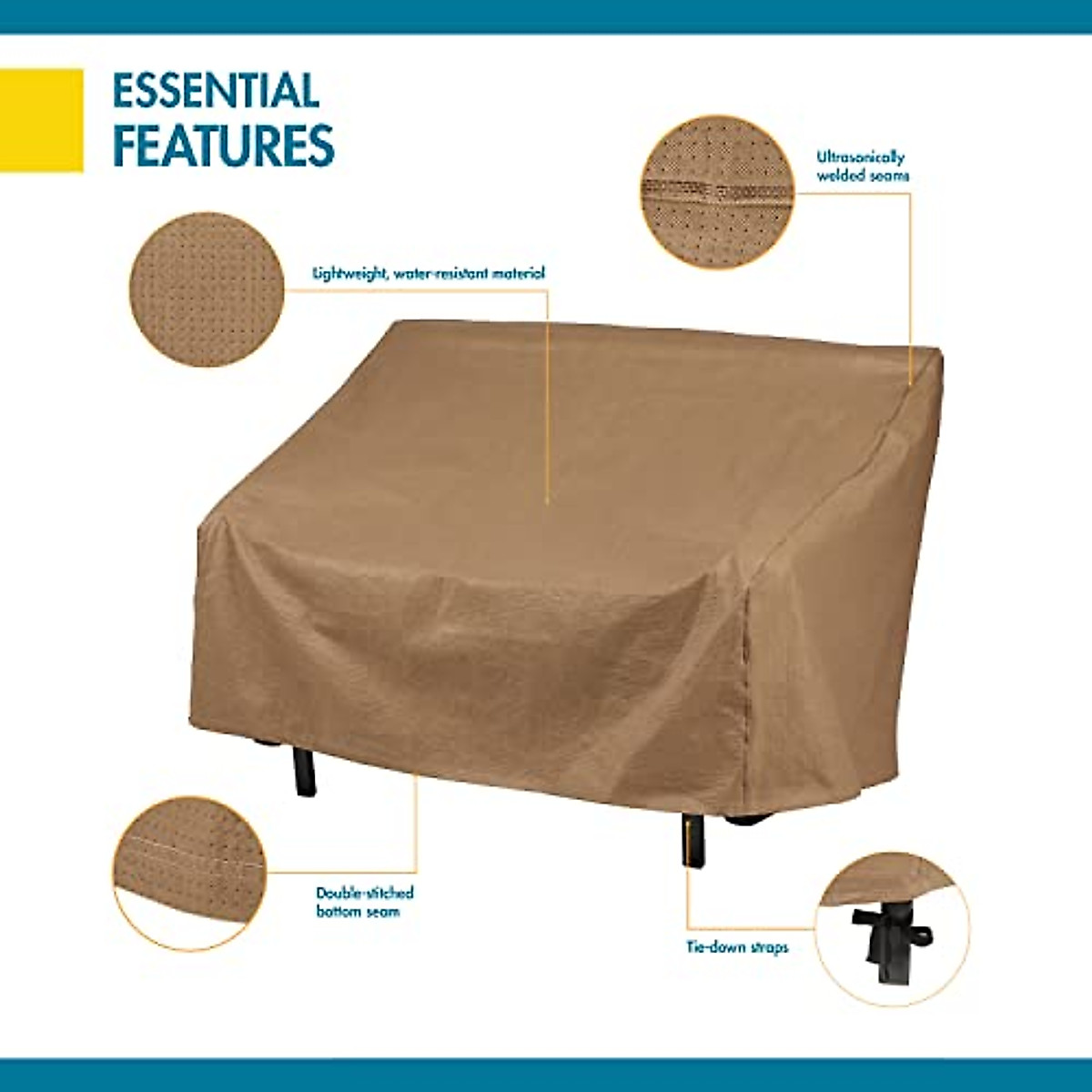 Duck Covers Essential Water-Resistant 51 Inch Bench Cover, Patio Furniture Covers