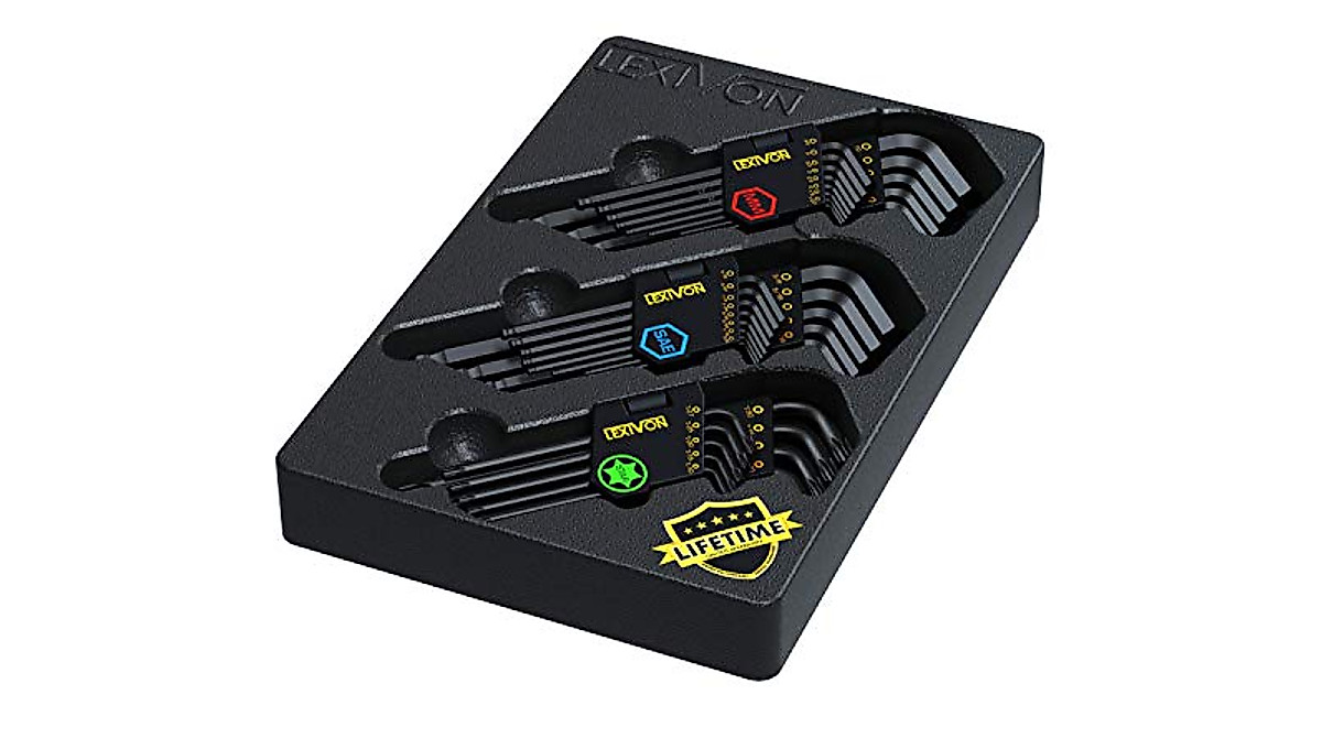 LEXIVON 35-Pc Master Hex Key Set | Ball End Metric/SAE & Torx