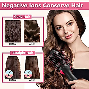 Hair Dryer Brush Blow Dryer Brush in One, 4 in 1 Styling Tools, Hair Dryer and Styler Volumizer, Hot Air Brush for Drying, Straightening, Curling, Salon
