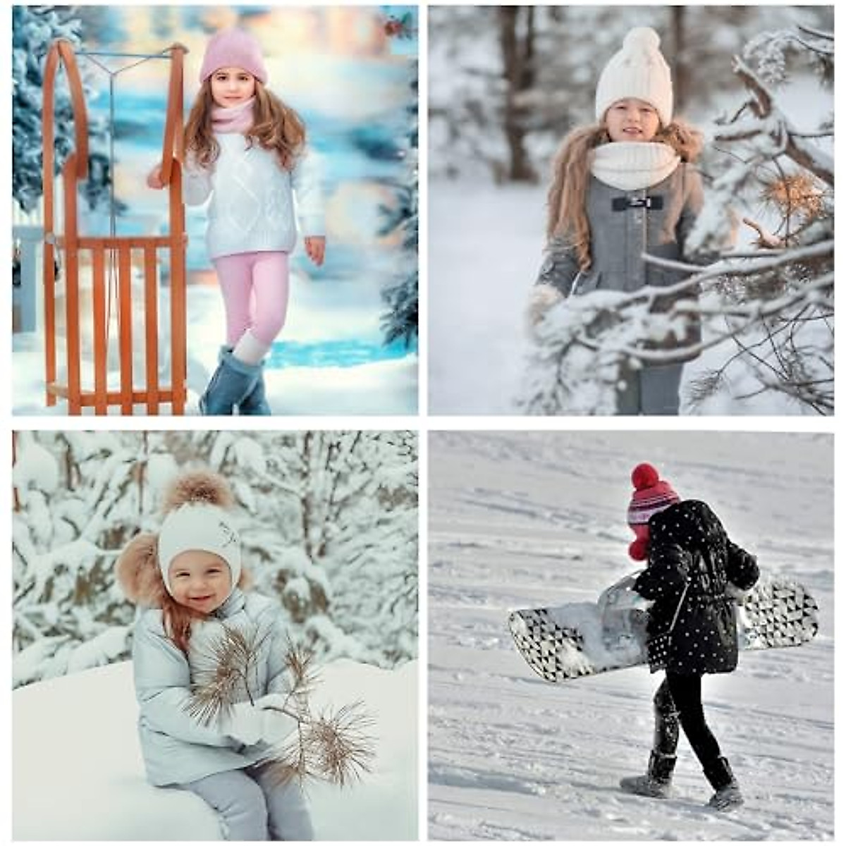 HYXFJITS Baby Girl Boy Winter Warm High Waist Sweatpants Toddler Cotton Active Elastic Pants Fleece Lined