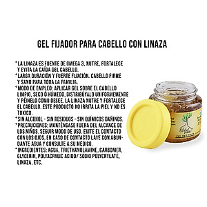 Linseed Hair Gel (8.8 oz) - Natural products- Fights Hair Loss - No alcohol, No sulfates, No Parabens, No Silicon
