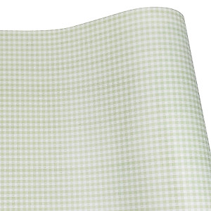 Yifely Green & White Checkered Pattern Tabletop Protect Paper Self-Adhesive Shelf Liner Coat Locker Decor 17.7 Inch by 9.8 Feet