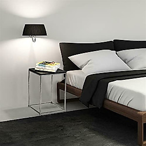 OBIOZZ Couch Side Table Coffee Tray Side Sofa Table Couch Room Console Stand End TV Lap Snack Black for Living Room & Bedroom