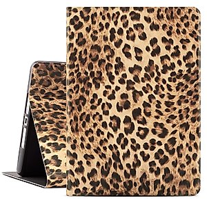 iPad 9th Generation Case, iPad 8th Generation Case, iPad 7th Generation Case, iPad 10.2 Case for Girls Women, iPad Case 9th Generation Adjustable Multi Viewing Stand Auto Wake/Sleep, Leopard