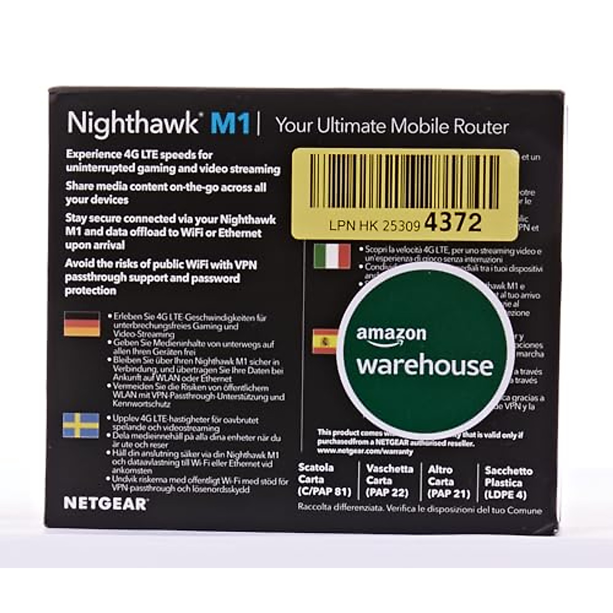 Netgear Nighthawk MR1100 4G LTE Mobile Hotspot Router (AT&T GSM Unlocked)(Steel Gray)