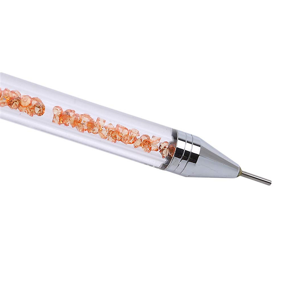 YouCY Point Drill Pen Double-Ended Rhinestone Picker Wax Pencil Manicure Tools Accessories,Orange