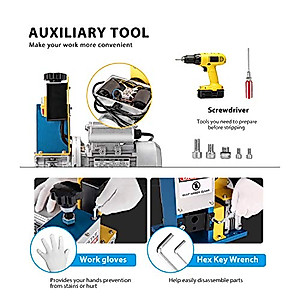 VIVOHOME Automatic Motorized Electric Wire Stripper 0.06-0.98 Inch Diameter Scrap Cable Stripping Machine with Elastic Work Gloves