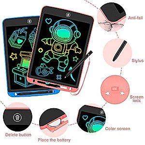 2 Pack LCD Writing Tablet for Kids, Colorful 10 Inch Doodle Board Drawing Pad, Scribbler Boards Drawing Tablet, Kids Learning Educational Toys Gifts for 2 3 4 5 6 7 8 Year Old Girls Boys Toddlers