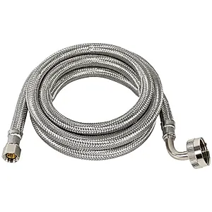 Certified Appliance Accessories Dishwasher Hose with 90 degree FGH Elbow, Water Supply Line, 6 Feet, Premium Braided Stainless Steel with PVC Core