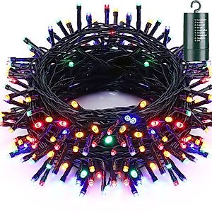 Battery Christmas Lights - 68.9ft 200 LED 8 Modes Battery Operated String Lights, Timer, Waterproof Battery Fairy Lights for Christmas Decorations, Garden, Party, Xmas Tree Decorations (Multicolor)