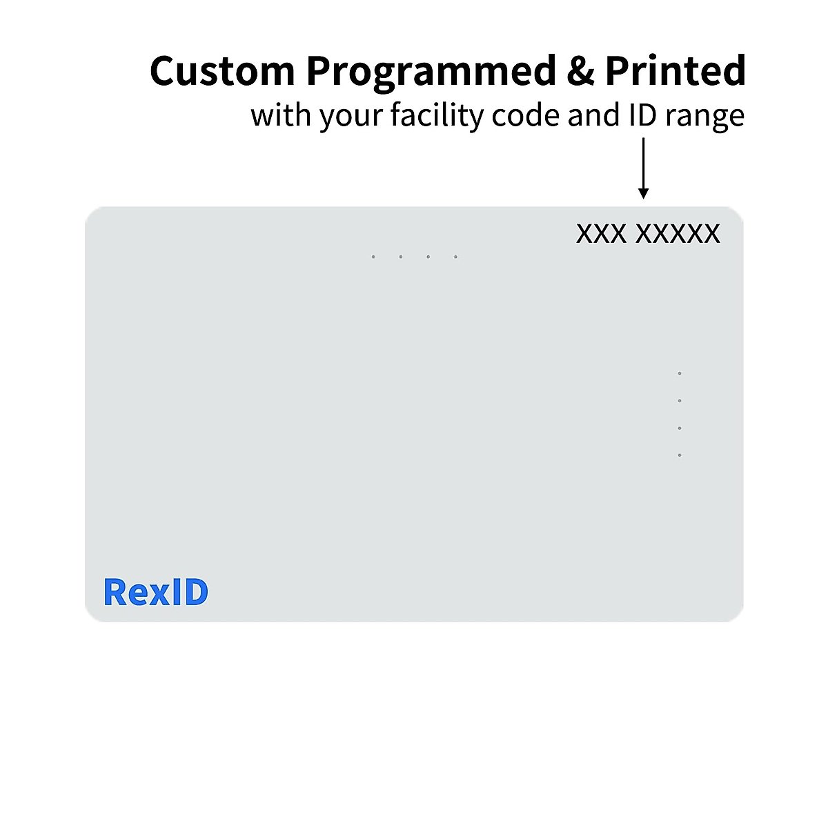 Same Day Custom Encoded & Printed 125KHz RexID ISO Proximmity Access Card,Standard 26bit H10301 or Other Special Format,Choose Your Facility Code and Range (100, H10301)