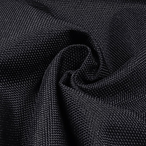 Waterproof PU Backing Canvas Fabric, Soft 600 Denier Ripstop Canvas Cordura Fabric for Outdoor/Indoor, DIY Craft, Awning, Marine, Tent, Bags, Upholstery, 60"Wide, Sold by The Yard(Black)