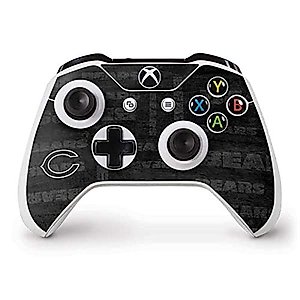 Skinit Decal Gaming Skin Compatible with Xbox One S Controller - Officially Licensed NFL Chicago Bears Black & White Design