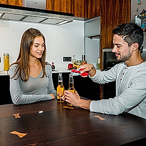 Benir Kitchen 1 Manual Heavy Duty NO-Rust Stainless Steel Tin Cans Openers, Anti Slip Hand Grip, Lock & Lift-Away Lid Magnet, Red