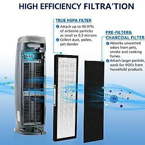 2-Pack FLT4825 True HEPA Filter B Replacement Compatible for G-guardian Models AC4825 AC4850PT AC4900CA AC4820 PureGuardian AP2200CA Plus 8 Carcon Filter