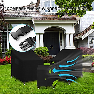 3-Piece Outdoor Veranda Patio Garden Furniture Cover Set, 600D Oxford cloth waterproof 3 Pieces Patio Set Cover, anti-UV 3 Piece Patio Furniture Covers, tear resistant, with storage bag