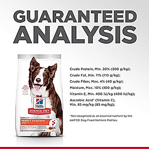 Hill's Science Diet Adult Dry Dog Food, Perfect Digestion, Chicken, Brown Rice, & Whole Oats Recipe, 12 lb. Bag