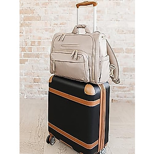 JuJuBe New Satchel Diaper Bag, Convertible Diaper Bag with Portable Changing Pad, Travel Backpack for Baby Boy or Baby Girl, For Carrying Baby Bottles, Baby Wipes, Diapers, Pacifiers, Snacks, Taupe