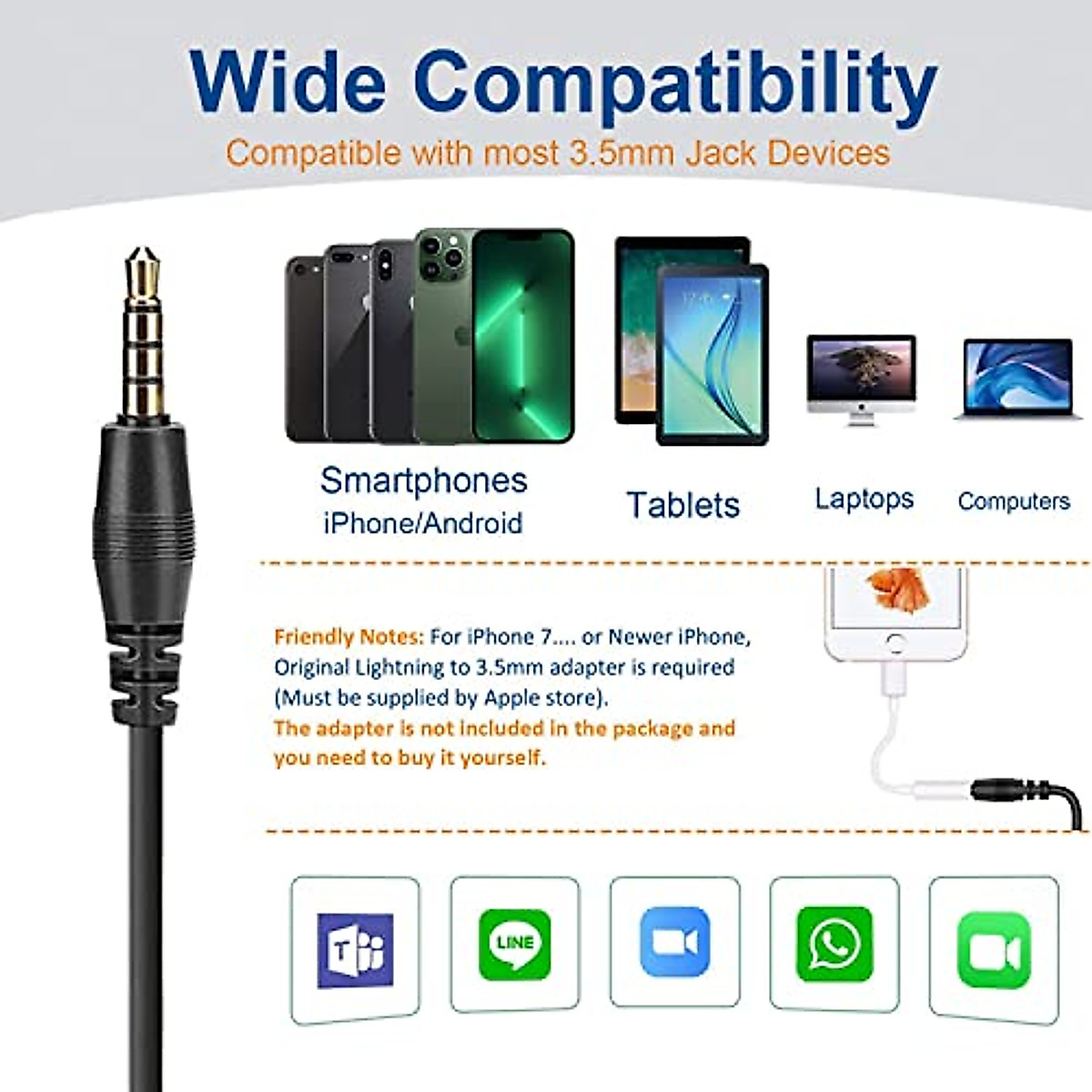 Arama Cell Phone Headset w/Lightweight Secure-Fit Headband, Pro Noise Canceling Mic and in-line Controls 3.5mm Headset for iPhone, Samsung, LG, HTC, BlackBerry Mobile Phone and iPad Tablets (A602MP)