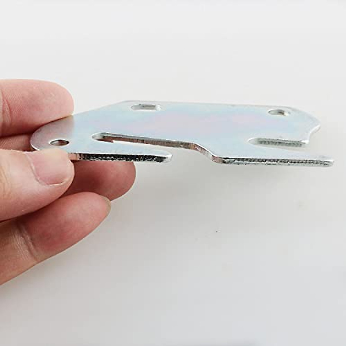 JJHXSM 2pcs Iron Bed Frame Hooks Wooden Bed Rail Hook Plates 3.8x2.3x0.08 Inches for Headboard Replacement Hanging Piece Bed Rail Hook Plate