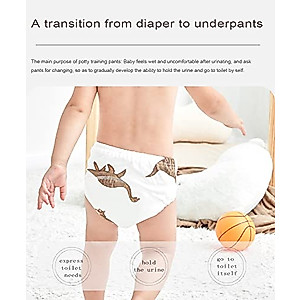 Pack-3 Toddler Boys Potty Training Underwear Little Kids Training Pants, 4T Green Dino